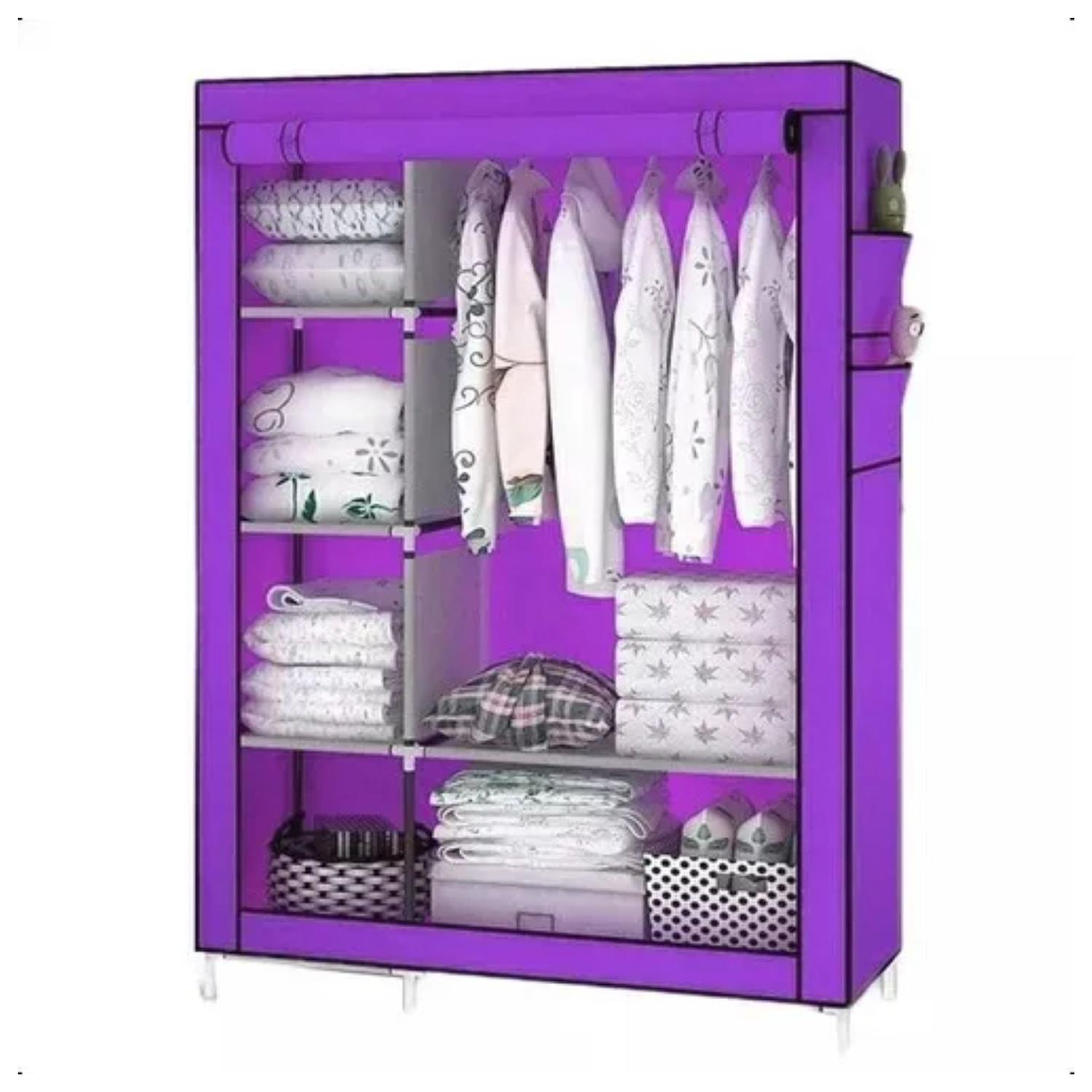Closet Ropero Organizador Armable 105x45x175 CM Morado